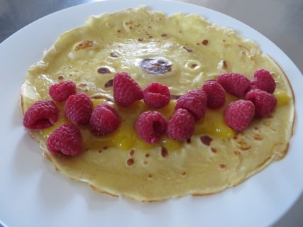 Raspberry Lemon Curd Crepes